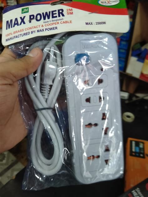 Multi Plug Max Power 4 Port Extension Socket 7 Ft Cable Daraz Com Bd