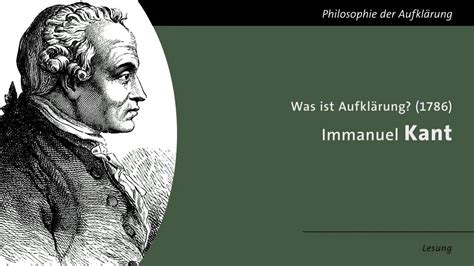 Immanuel Kant Was ist Aufklärung Lesung YouTube