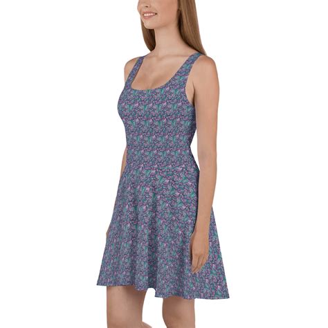 New Nancie Anne Purple Floral Sleeveless Premium Skater Dress Made Fresh Shop Frazer Living