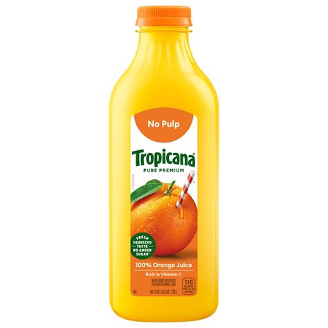 Tropicana Pure Premium 100 Orange Juice Original No Pulp No Sugar Added 46 Fl Oz Bottle
