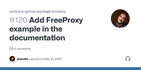 Add Freeproxy Example In The Documentation · Issue 120 · Scholarly