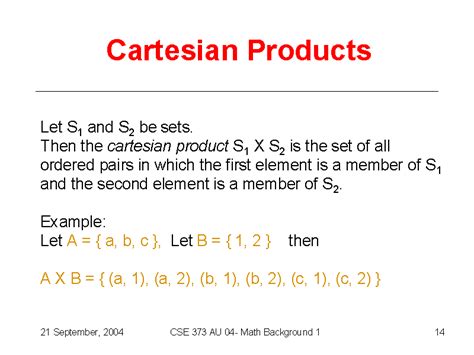 Cartesian Products
