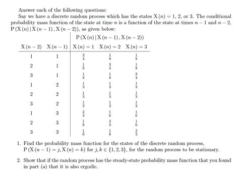 Solved Answer Each Of The Following Questions Say We Have A Chegg