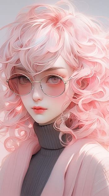 Premium Photo Blond Haired Girl With Pink Hair And Glasses Posing For