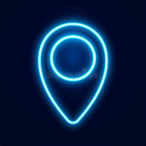 Vector Location Pin Icon Neon Style Stock Vector Illustration Of Marker Isolated 339463404