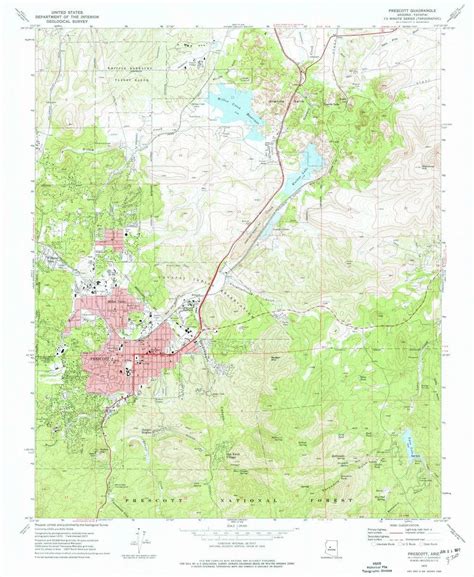 1973 Prescott Az Arizona Usgs Topographic Map Historic Pictoric