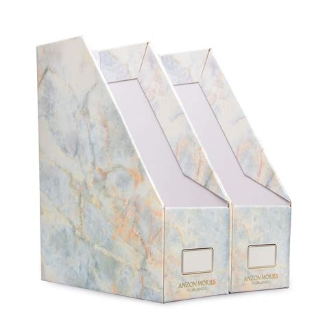 Buy Magazine File Holder With Golden Marble Design 2 Pack Premium