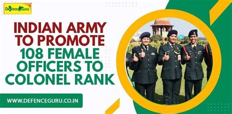 Female Officers To Become Colonels In The Indian Army Army National