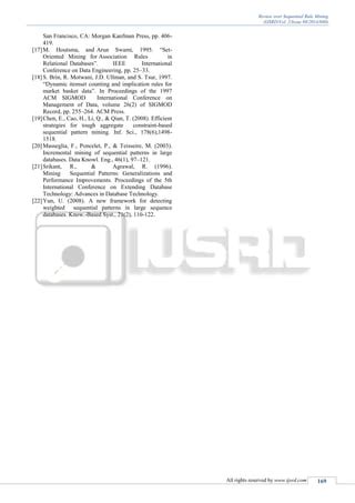 Review Over Sequential Rule Mining Pdf