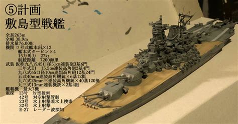 ミリタリー 1700 超大和型 戦艦敷島 エイブラムスのマンガ 架空艦 艦船 戦艦 Pixiv