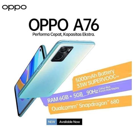 Jual HP OPPO A76 4G RAM 6 128 GARANSI RESMI OPO A76 RAM 6 128GB