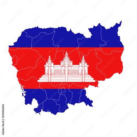 カンボジア 国旗 地図 アイコン Stock Vector Adobe Stock