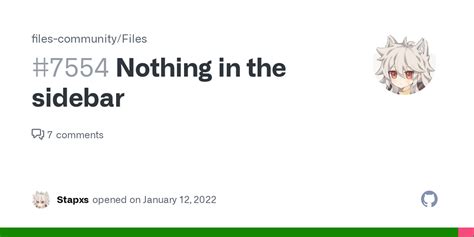 Nothing In The Sidebar Issue Files Community Files GitHub