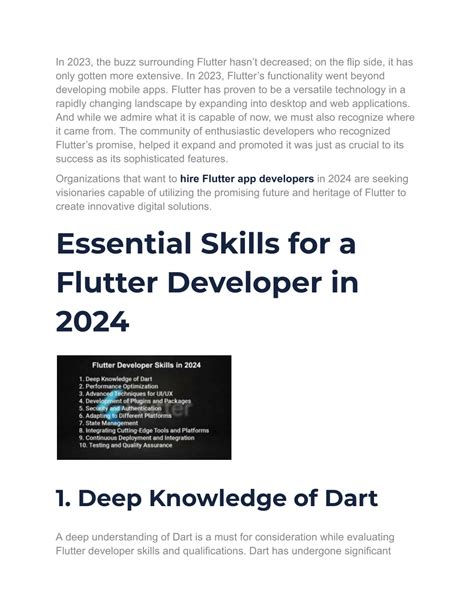 ppt flutter developer skills to master in 2024 powerpoint