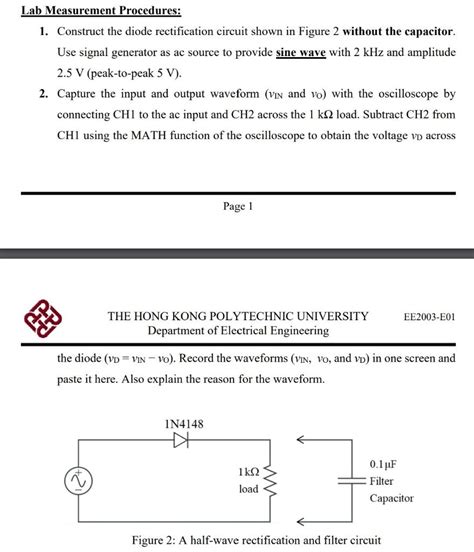 Solved Lab Measurement Procedures 1 Construct The Diode