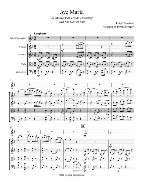 Ave Maria Arr Phyllis Hopper By Luigi Cherubini Sheet Music For Performance Ensemble At Sheet