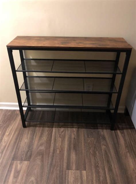 Shoe Rack 5 Tier Shoe Storage Organizer With 4 Metal Mesh Shelves
