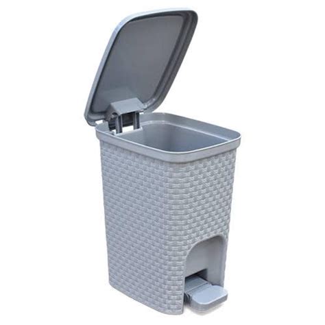 Lixeira Cesto Cinza Pedal Rattan 7L Quarto Banheiro Cozinha
