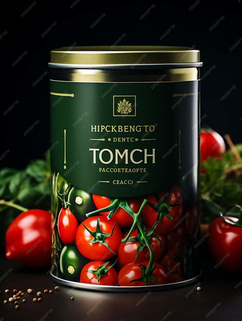 Premium Photo Packaging Of Diced Tomatoes Tin Can Packaging With A