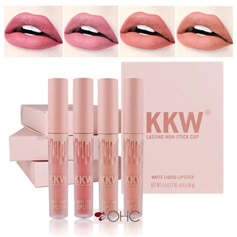 4 Pcskit Lip Gloss Matte Set Lip Tint Korean Stain Liquid Lipstick