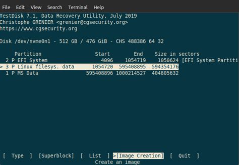 testdisk won t show undelete option for my linux mint partition
