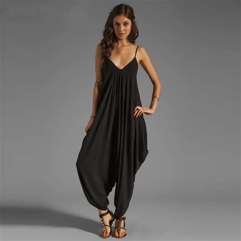 Plus Size Rompers Womens Pants 2016 Summer Sleeveless Deep V Neck