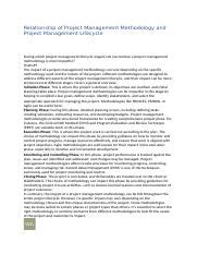 Influence Of Project Management Methodology Throughout Project Course Hero