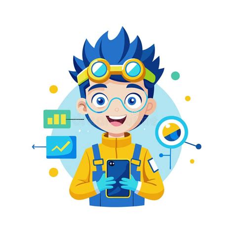 Sammy The Tech Wizard Fun Illustration Stock Vector Illustration Of
