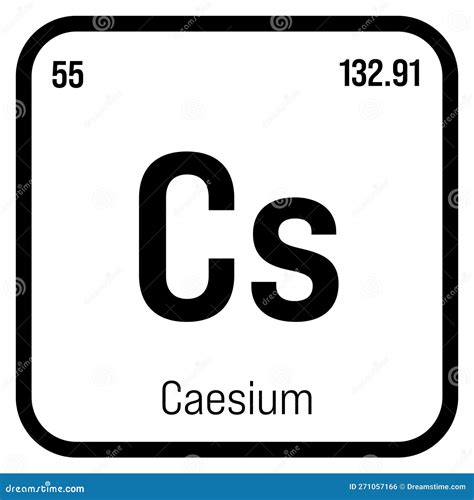 Caesium Cs Periodic Table Element Stock Illustration Illustration