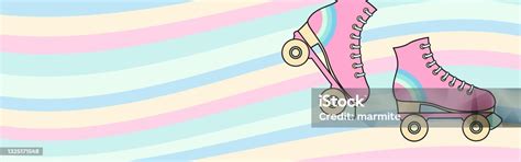 배너 카드 전단지 소셜 미디어 배경 화면 등을위한 롤러 스케이트와 벡터 배경 롤러 스케이트에 대한 스톡 벡터 아트 및 기타