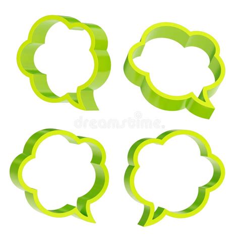 Cloud Shaped Text Bubbles Isolated Stock Illustration Illustration Of