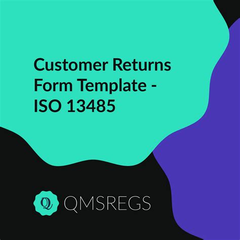 Iso 13485 Clause 82 Customer Returns Form Template