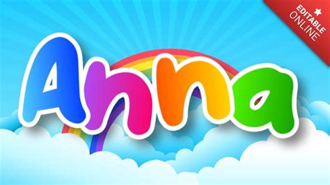 Anna Multi Colored Rainbow Lettering Text Effect Generator
