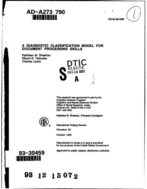 Pdf A Diagnostic Classification Model For Document Processing Skills