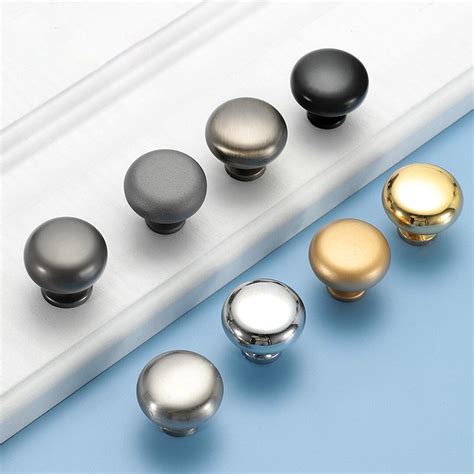 12 Metal Round Cupboard Drawe Knobs Pulls Modern Simple Cabinet Knobs