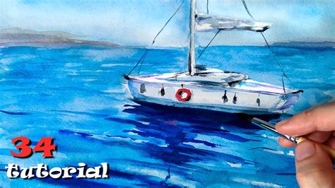 Как нарисовать море акварелью Объясняю без ускорения почти Youtube