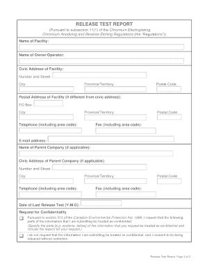 Fillable Online Release Test Report PDF 210 KB Fax Email Print