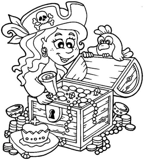 Coloring Pages Pirates Treasure Chest