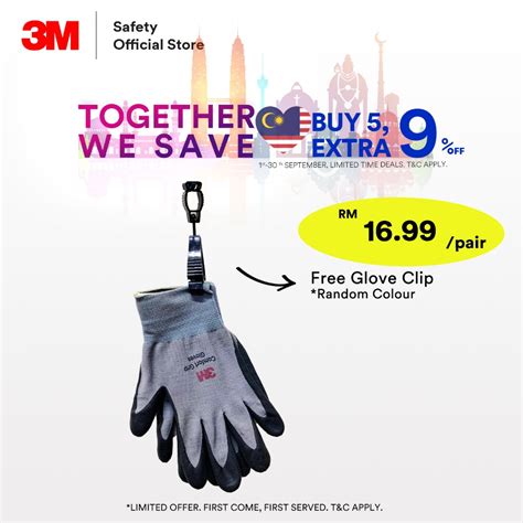 3m™ Comfort Grip Work Gloves General Use With Glove Clip Greyorange