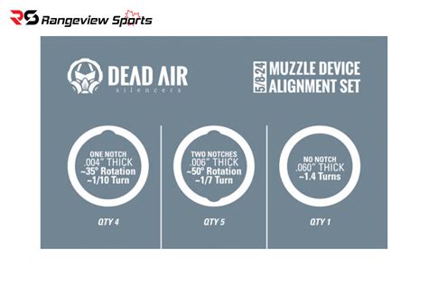 Dead Air Muzzle Device Shim Kit 5 8x24 [da002] Rangeview Sports Canada