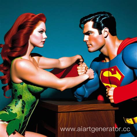 Poison Ivy Vs Superman Arm Wrestle By Sablebomb On Deviantart