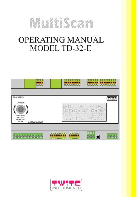 Pdf Multiscanmultiscan Analog Temperature Input Terminals 14 15