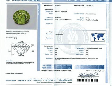 Natural Chrysoberyl Greenish Yellow Color Oval Shape 41 70 Carats With Agl Report Jupitergem