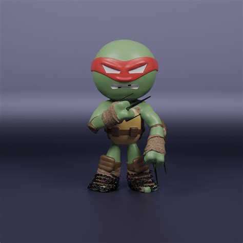 Stl File Chibi Fanart Tmnt Raphael 🐱 ・3d Printer Design To Download