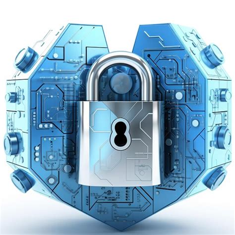 Premium Photo Abstract Holographic Neon Padlock Cyber Security Symbol Technology Network Data