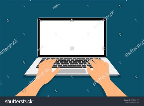 Hands On Laptop Keyboard Concept Working Stock Vector Royalty Free Shutterstock