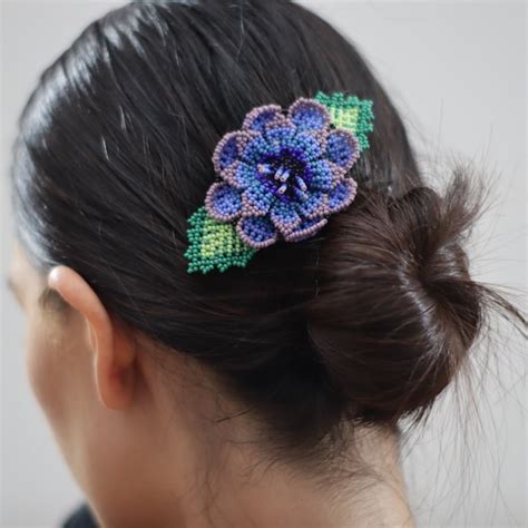 Beaded Hair Barrette Etsy
