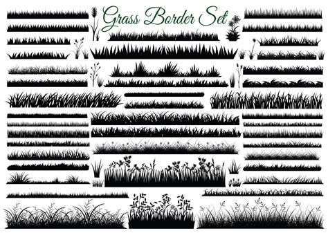 Grass Bundle Svg Grass Svg Wild Grass Svg Grass Border Svg