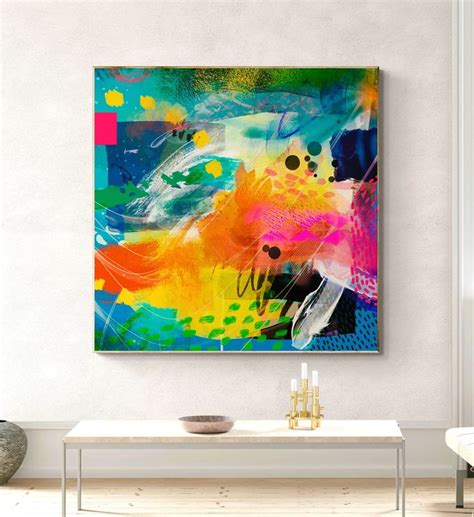 Colorful And Vibrant Abstract Wall Art Bright Abstract Modern Painting
