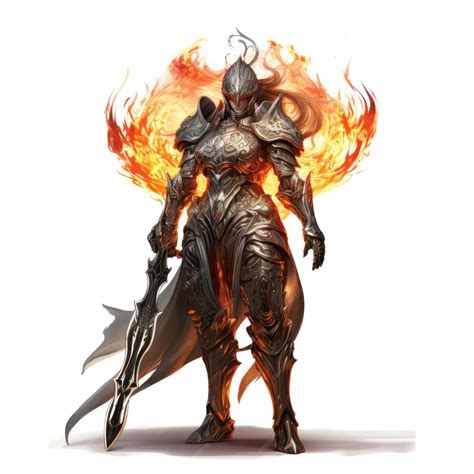 Premium Ai Image Female Divinity Unleashed Igniting Flames With Sword